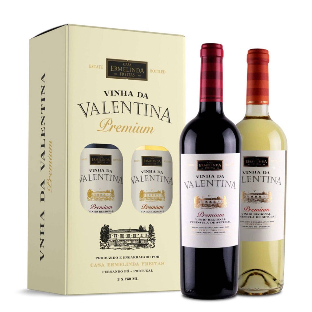 Conjunto de vinho branco e tinto vinha da valentina premium - d. ermel